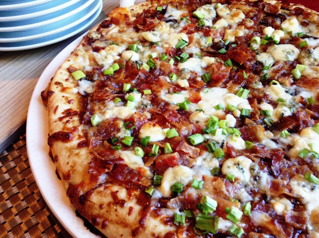 Bacon and Blue Cheese Pizza Recipe - Schlotterbeck & Foss