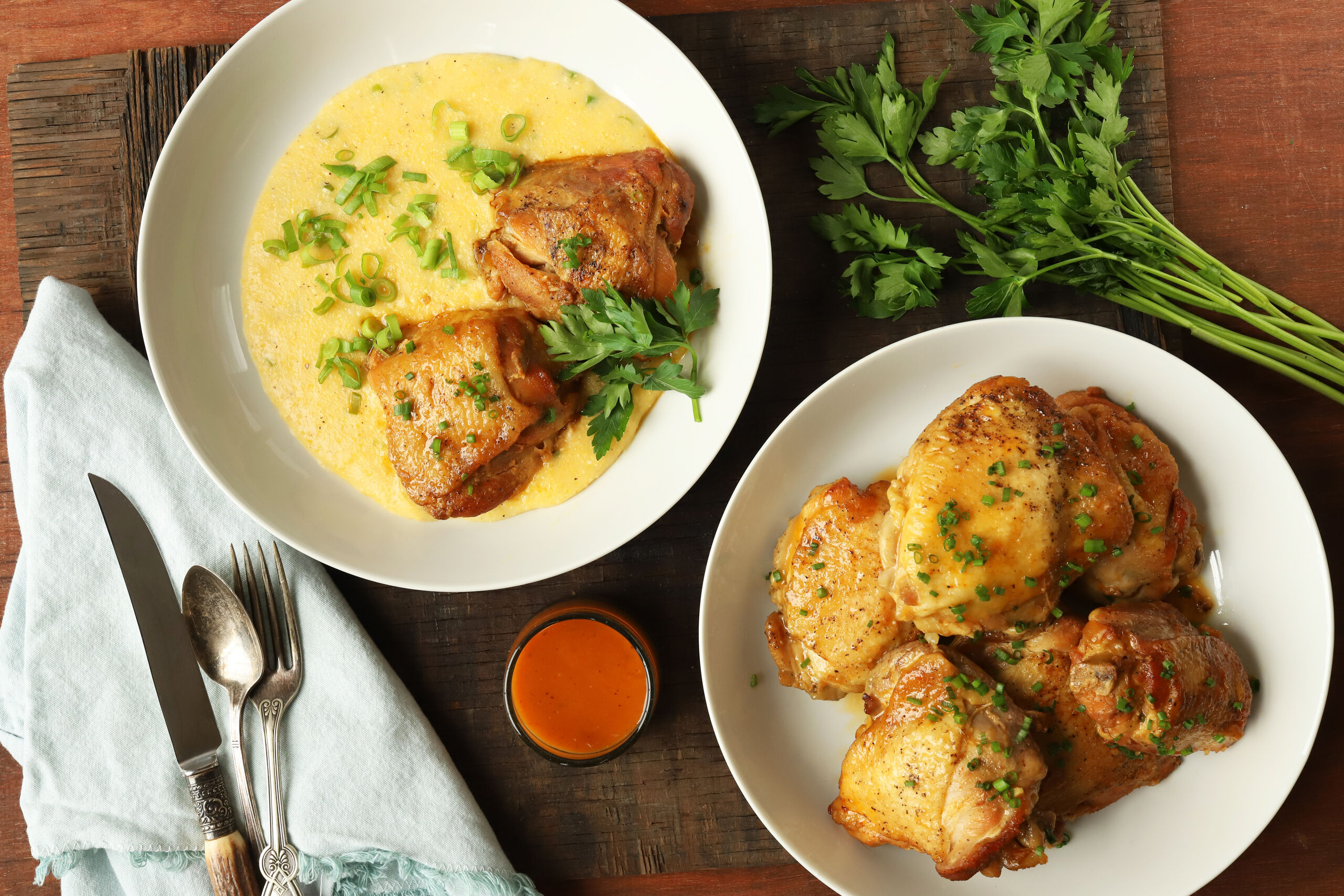 Slow Cooked Golden Chicken Thighs - Schlotterbeck & Foss